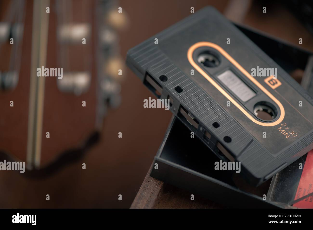 The vintage audio cassette tape, analog magnetic tape format for audio ...