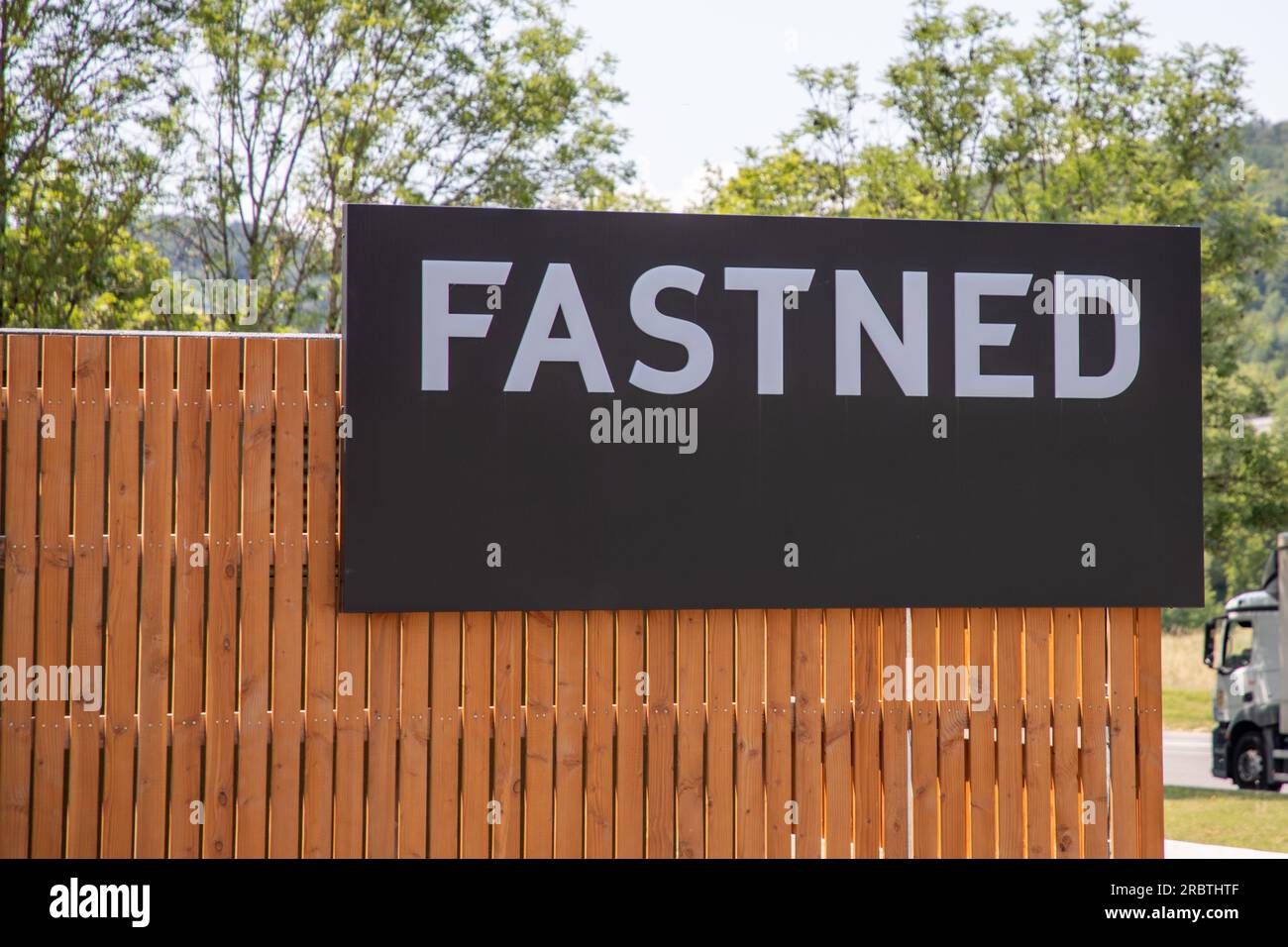 Bordeaux , France - 07 01 2023 : Fastned electric car charging point ev ...