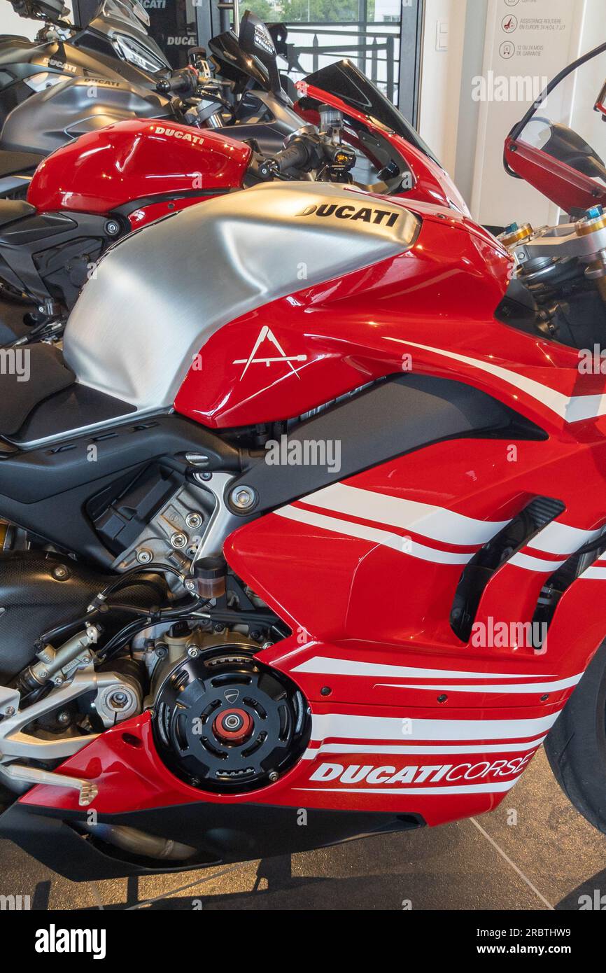 Bordeaux , France - 07 01 2023 : Ducati corse detail motorcycle brand ...