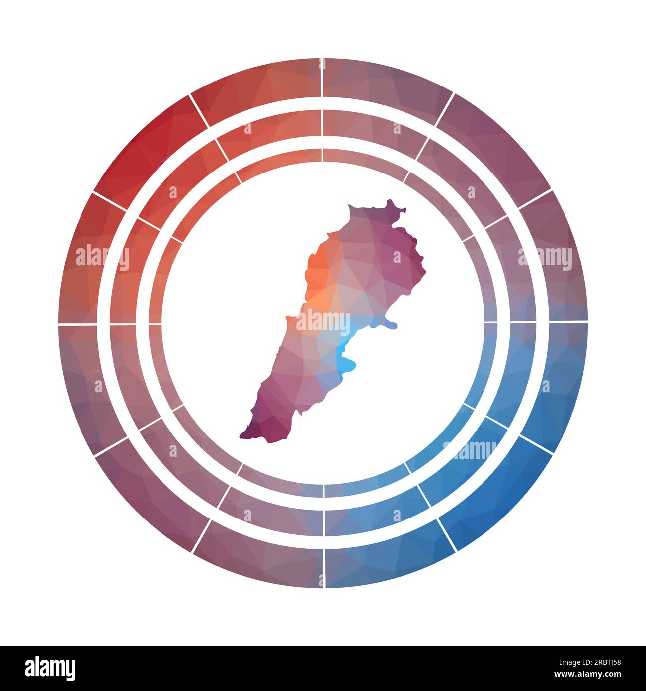 Lebanon badge. Bright gradient logo of country in low poly style ...