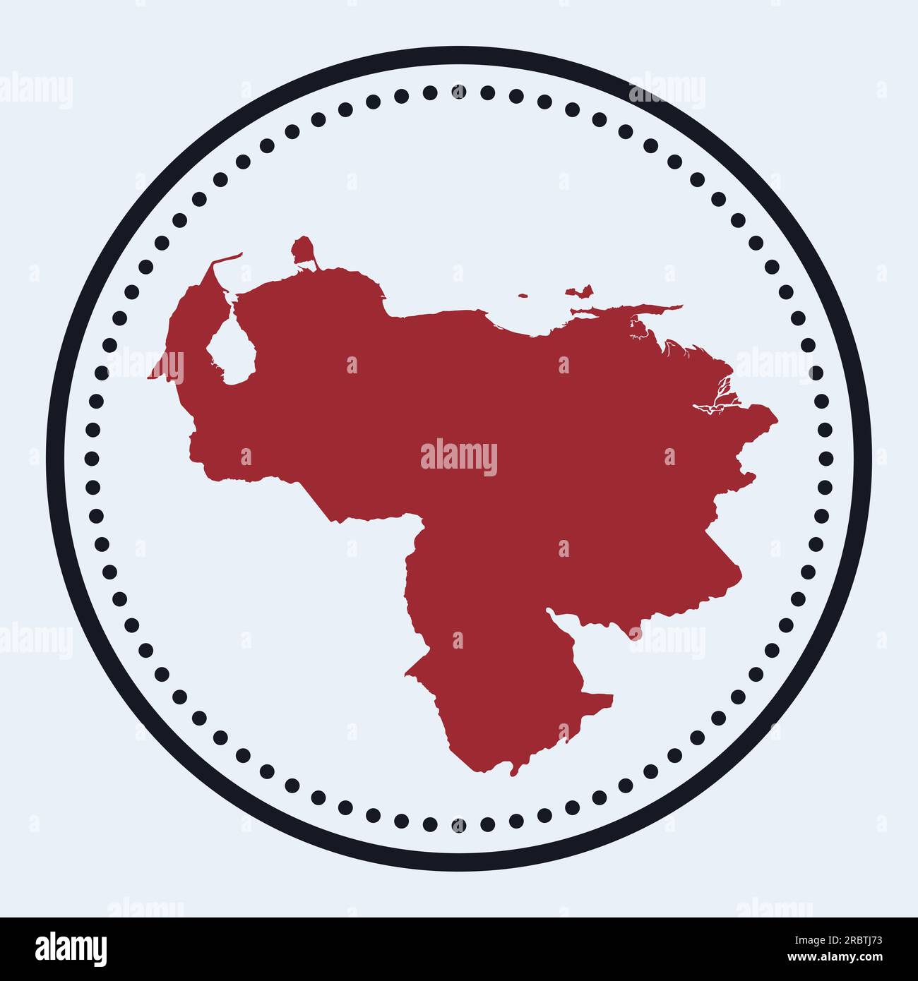 Venezuela round stamp. Round logo with country map and title. Stylish ...