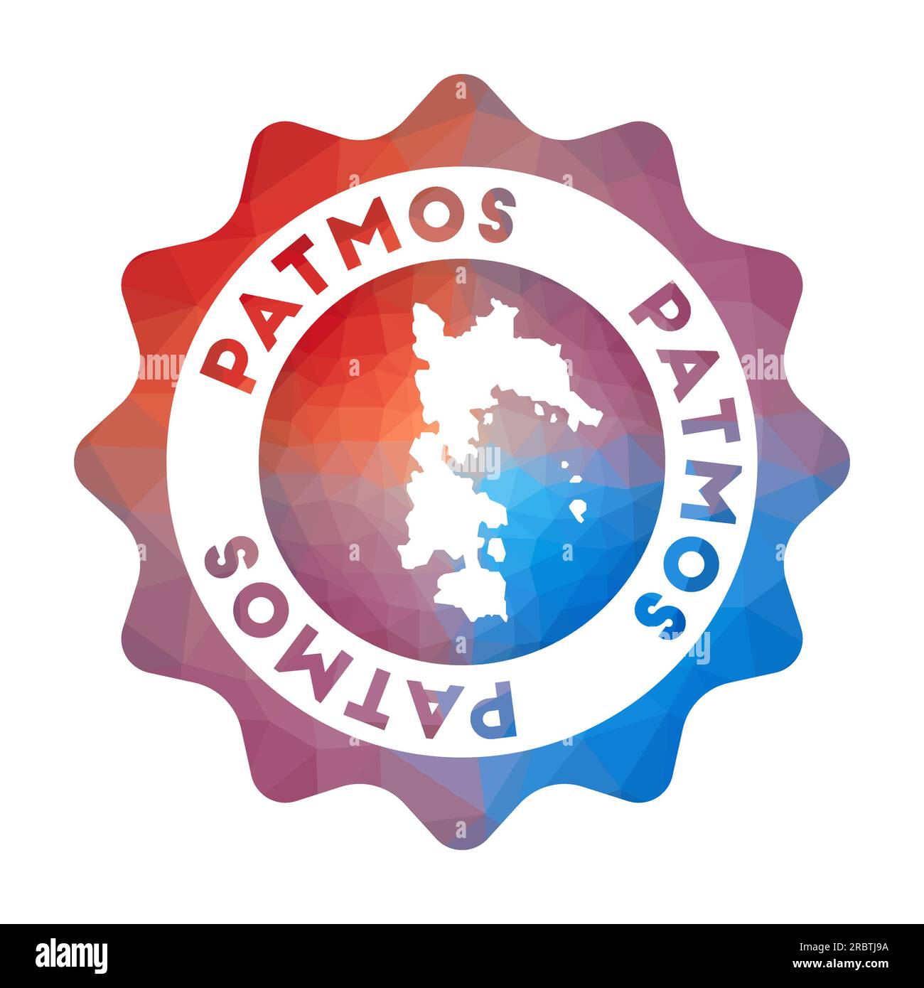 Patmos low poly logo. Colorful gradient travel logo of the island in ...