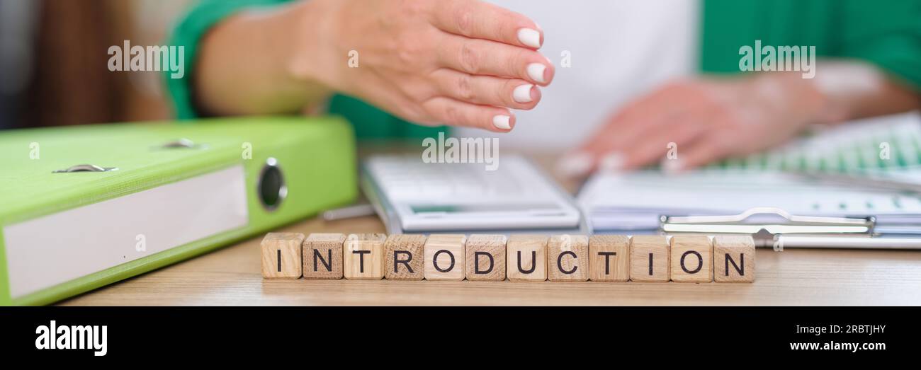 Female business woman sitting at office desk with financial documents ...