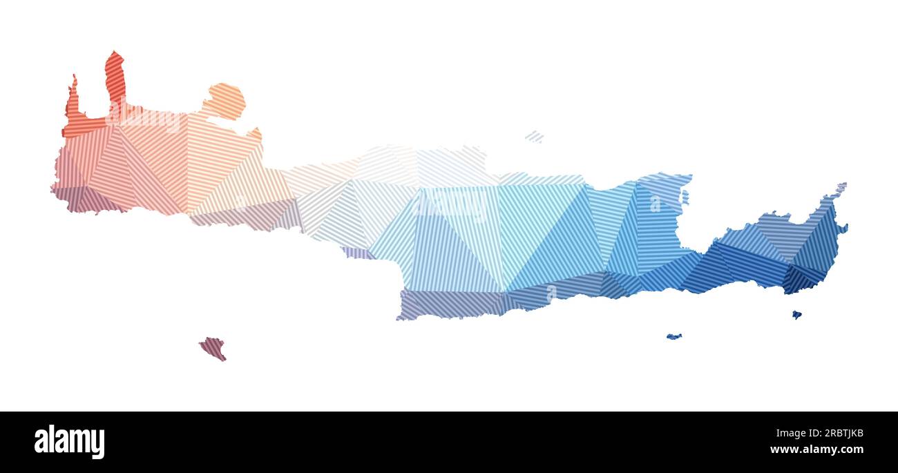 Map of Crete. Low poly illustration of the island. Geometric design ...
