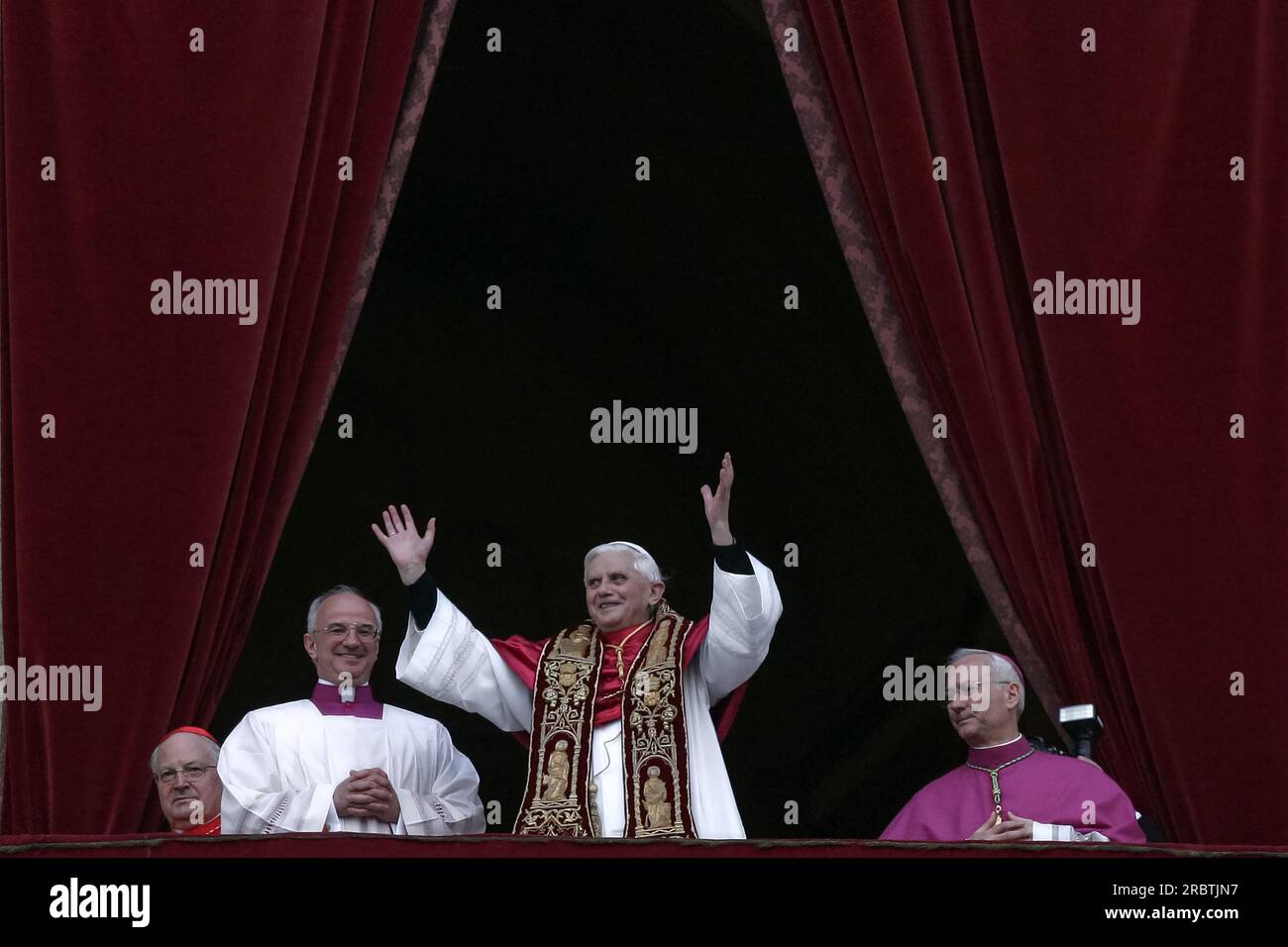 Vatican, 19 April 2005. Saint Peter's Square. Cardinal Joseph Ratzinger ...