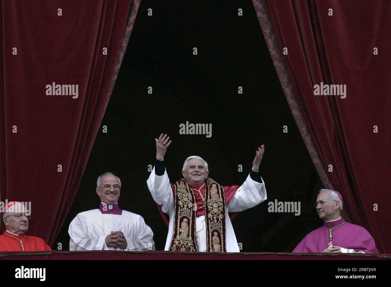 Vatican, 19 April 2005. Saint Peter's Square. Cardinal Joseph Ratzinger ...