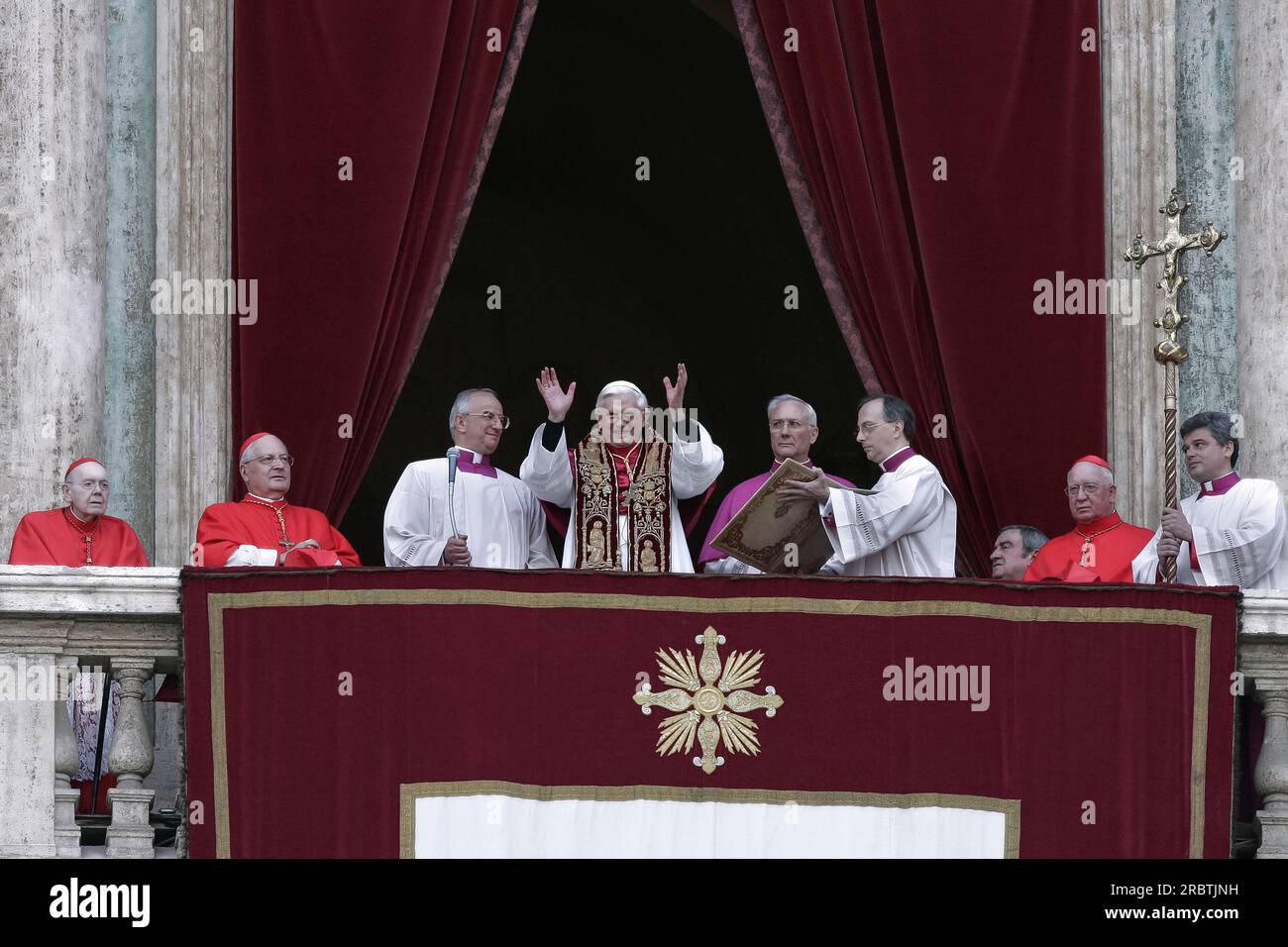 Vatican, 19 April 2005. Saint Peter's Square. Cardinal Joseph Ratzinger ...