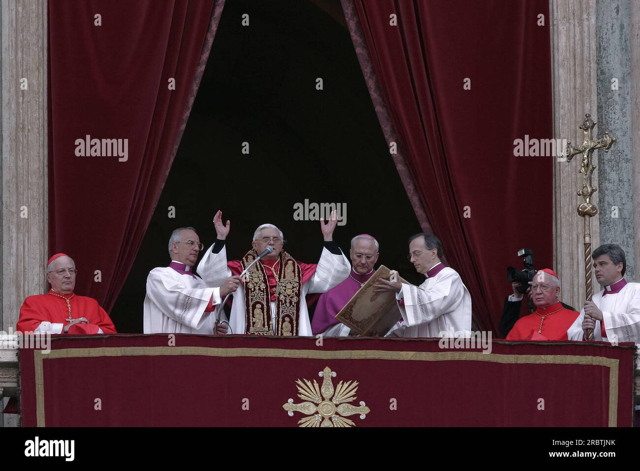 Vatican, 19 April 2005. Saint Peter's Square. Cardinal Joseph Ratzinger ...