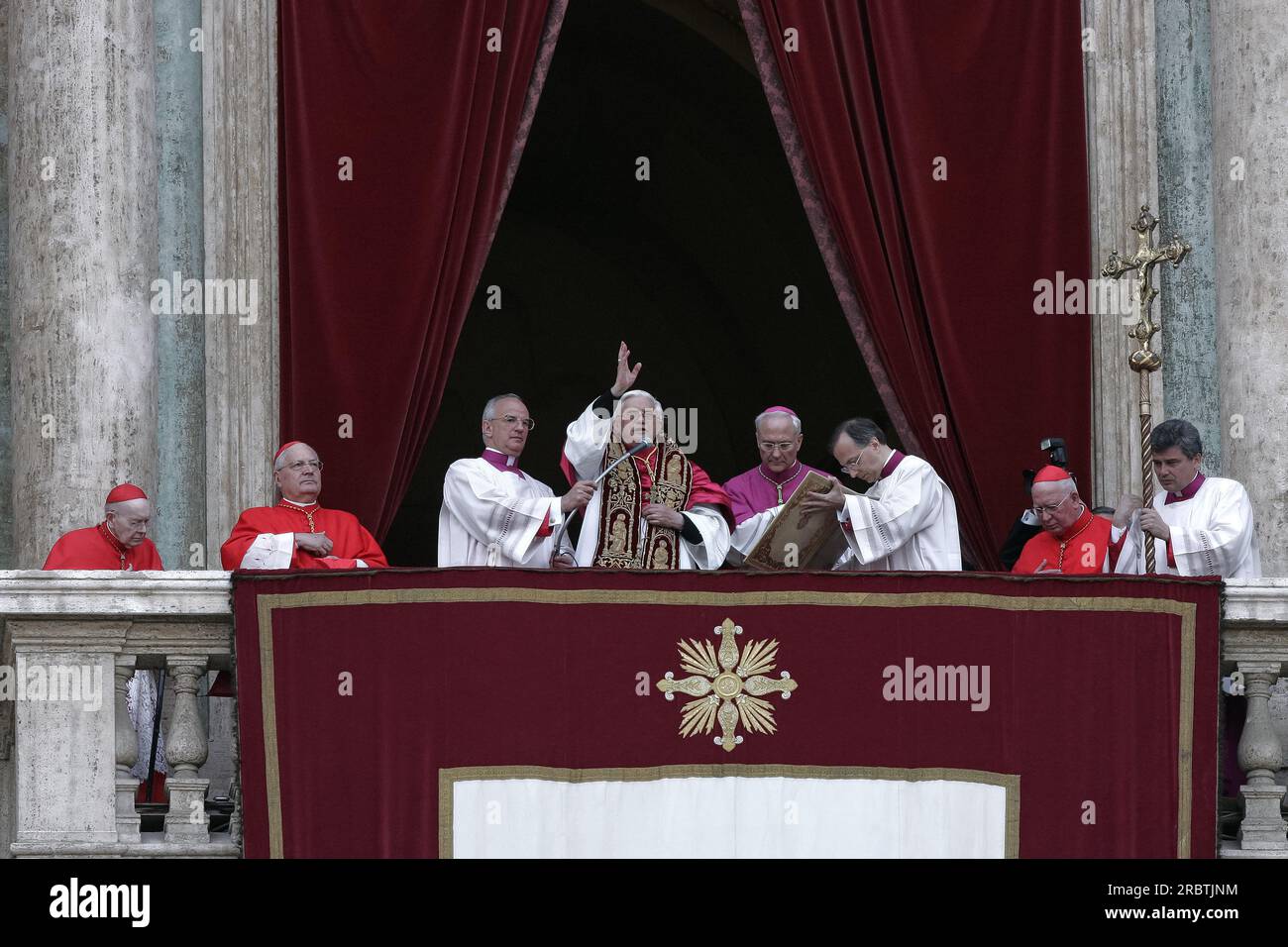 Vatican, 19 April 2005. Saint Peter's Square. Cardinal Joseph Ratzinger ...