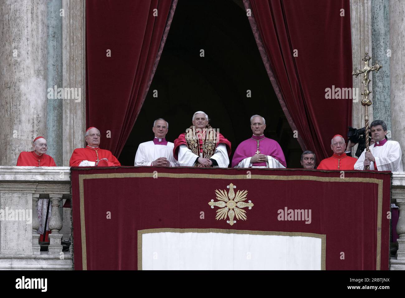 Vatican, 19 April 2005. Saint Peter's Square. Cardinal Joseph Ratzinger ...