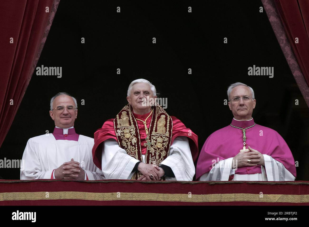 Vatican, 19 April 2005. Saint Peter's Square. Cardinal Joseph Ratzinger ...