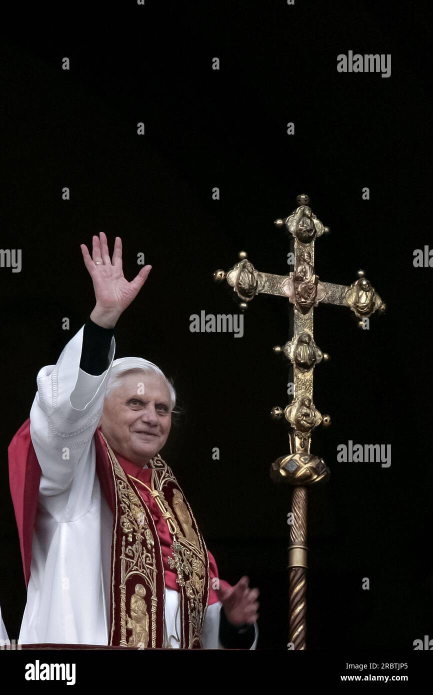 Vatican, 19 April 2005. Saint Peter's Square. Cardinal Joseph Ratzinger ...