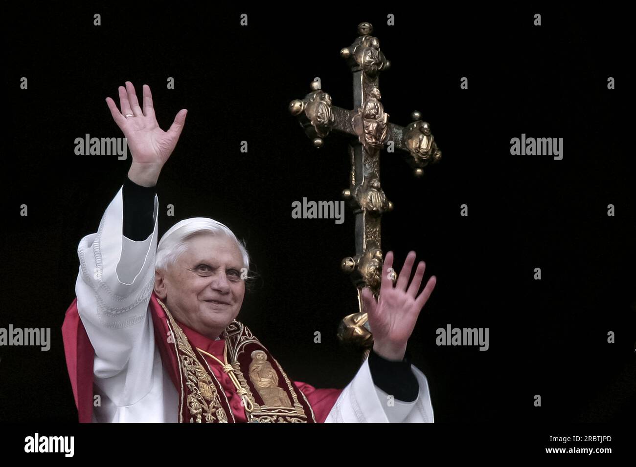 Vatican, 19 April 2005. Saint Peter's Square. Cardinal Joseph Ratzinger ...
