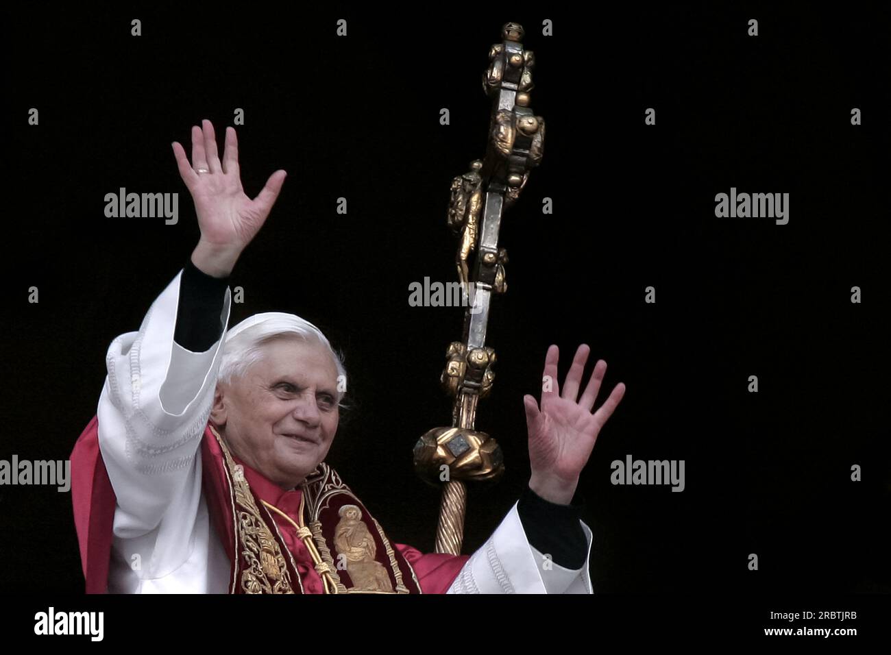 Vatican, 19 April 2005. Saint Peter's Square. Cardinal Joseph Ratzinger ...