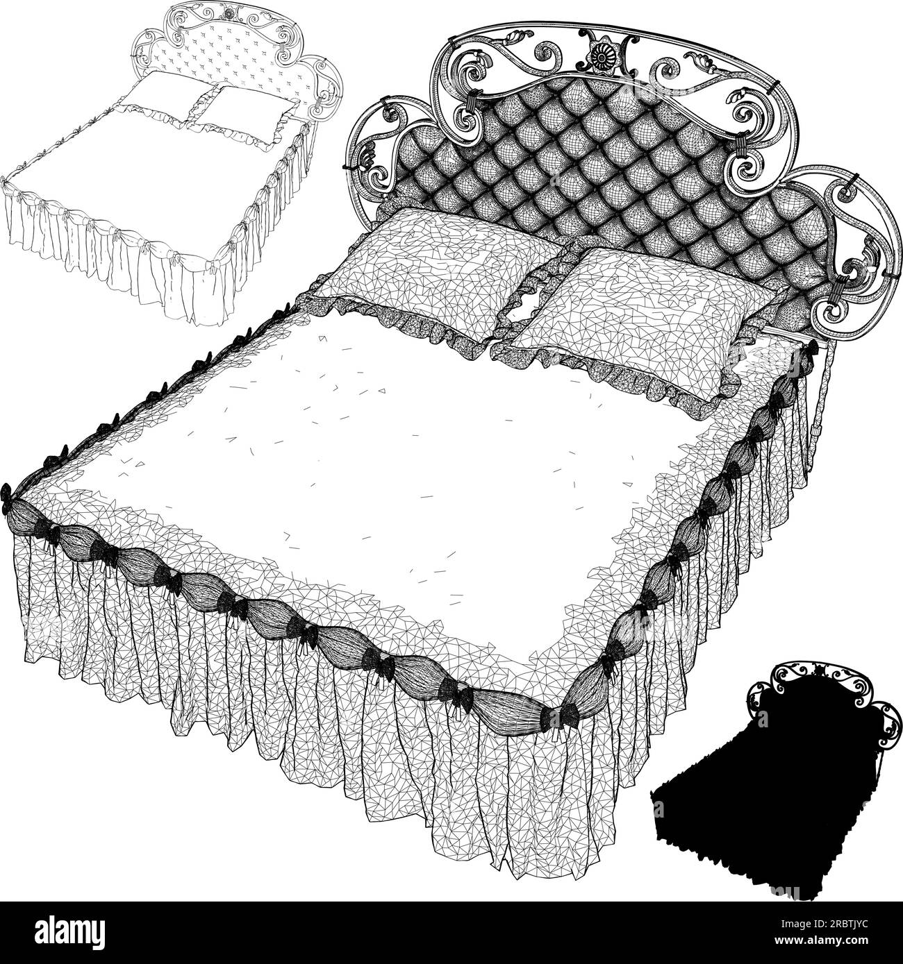 Bedroom Bed Vector Illustration Isolated On White Background A Vector