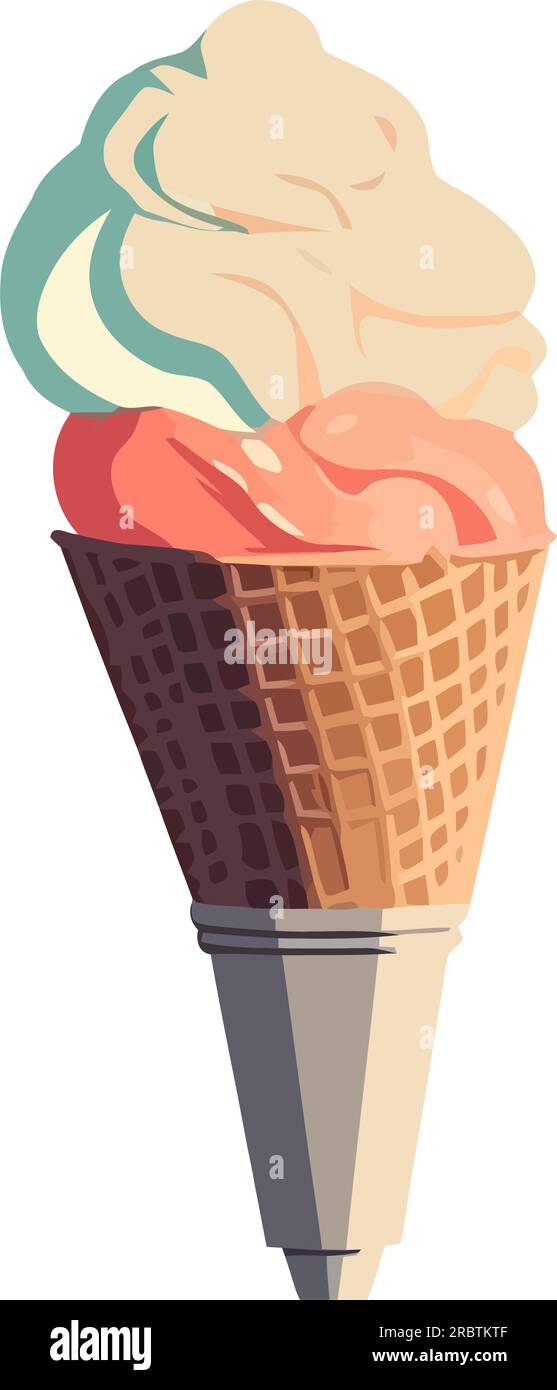 Gourmet ice cream cone design, summer refreshment Stock Vector Image ...