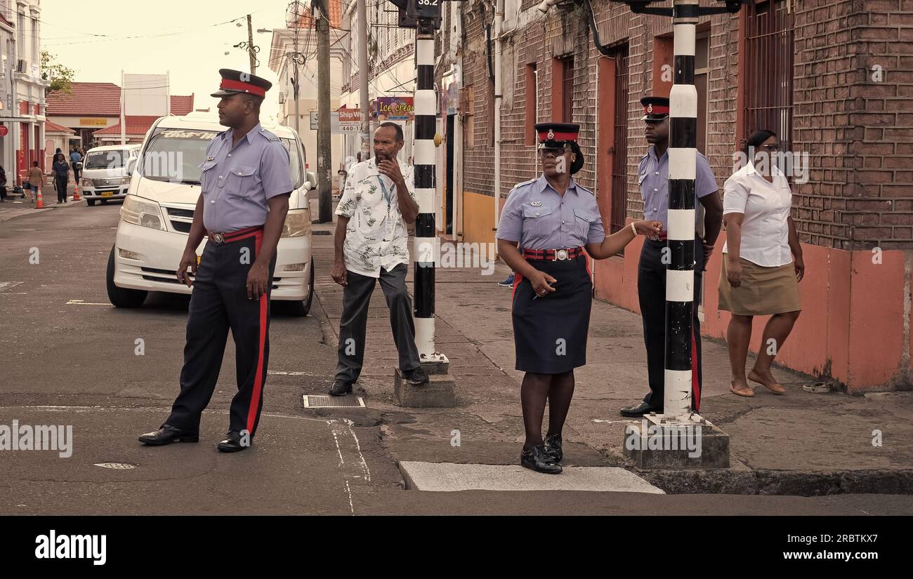St. Geaorges, Grenada - April 25, 2019: police officers in uniform at ...