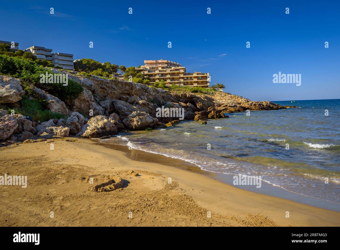 Views of Cala Font beach, in Salou, on the Costa Daurada coast ...