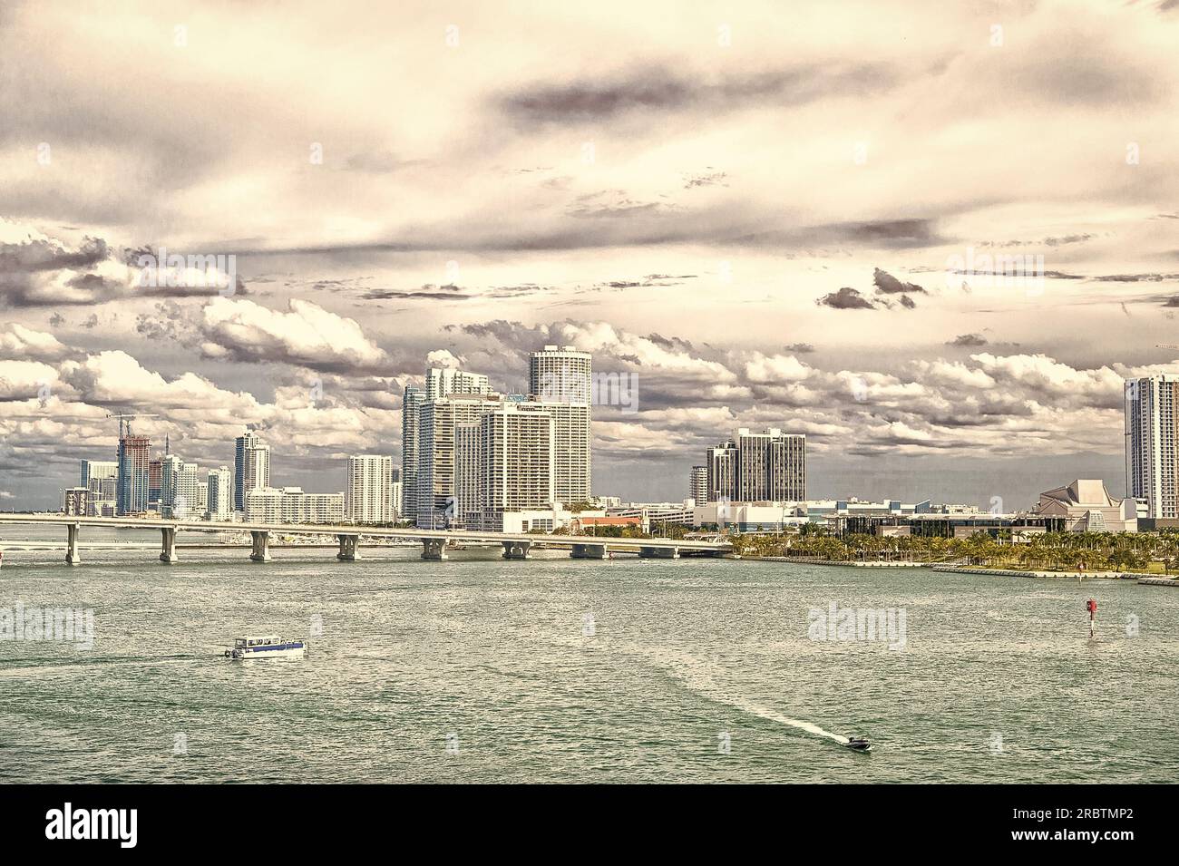miami cityscape metropolis at cloudy sky. image of miami cityscape ...