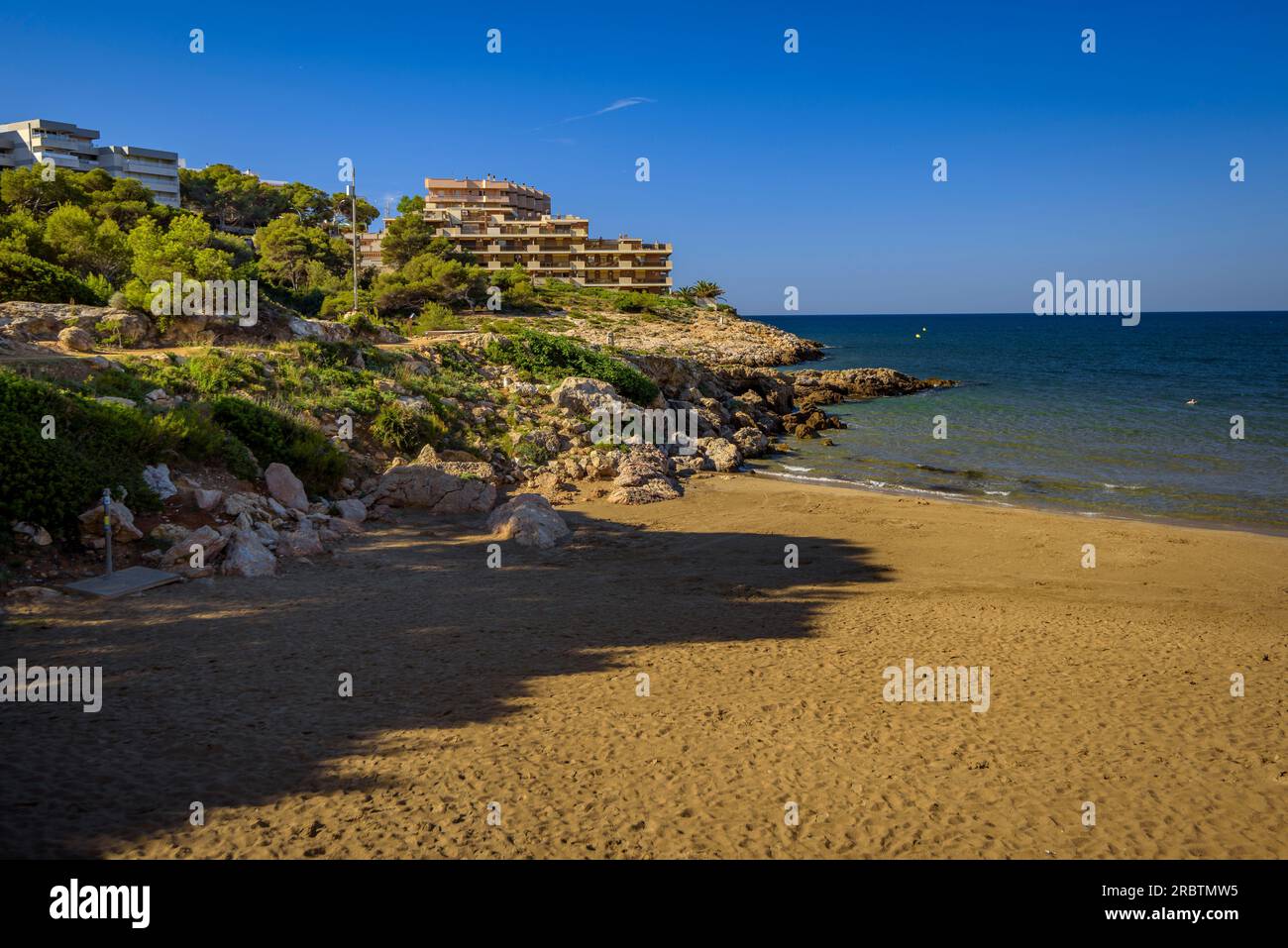 Views of Cala Font beach, in Salou, on the Costa Daurada coast ...