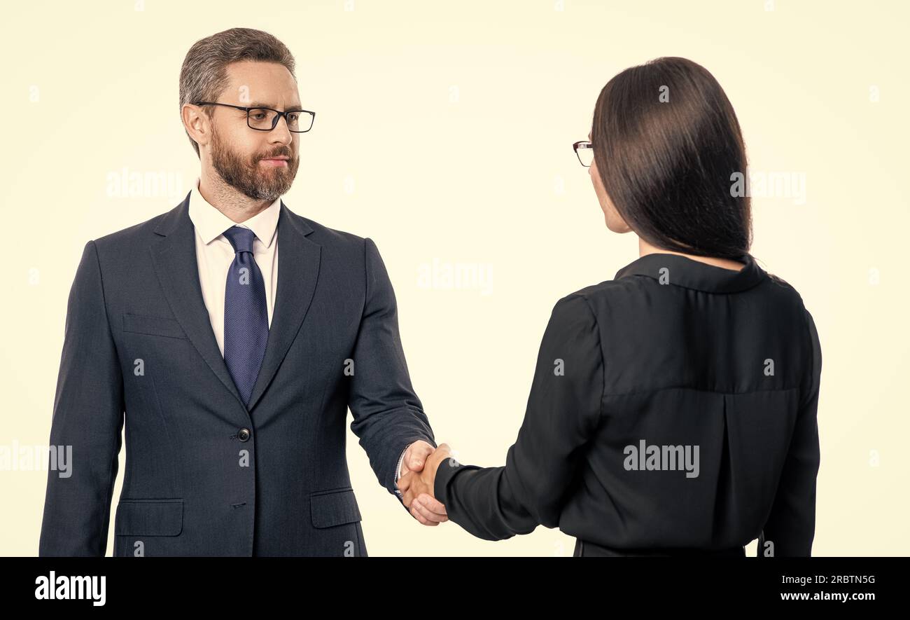 partnership deal at negotiation isolated on white background ...