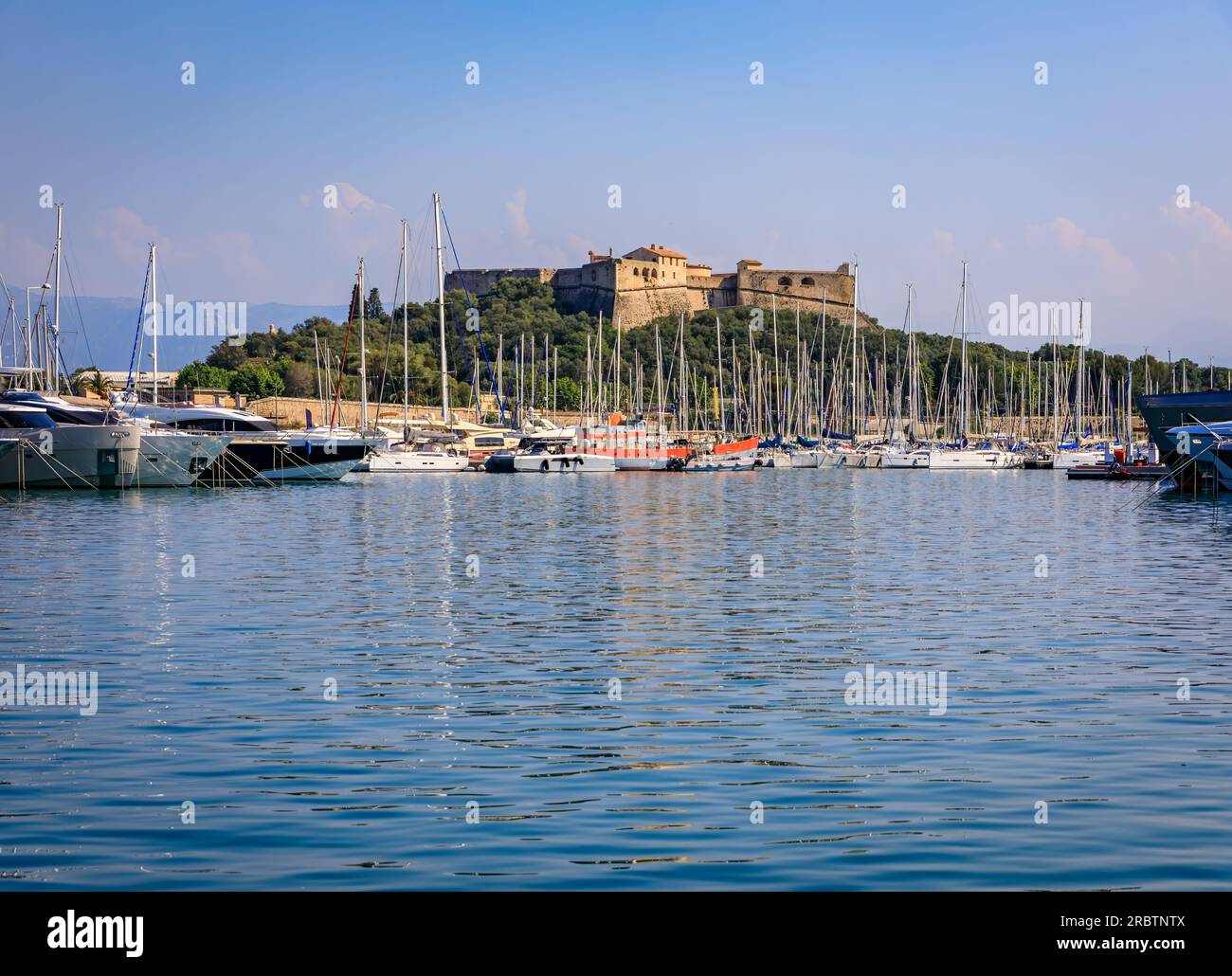 View onto Fort Carre 16th century military bastion, the turquoise water ...