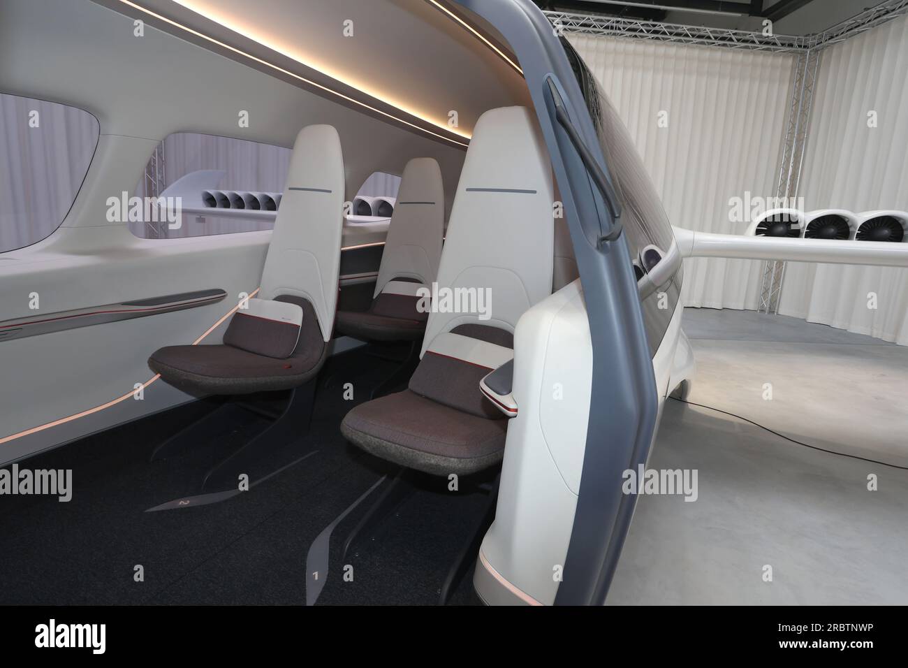 10 July 2023, Bavaria, Weßling: View into the passenger compartment of ...
