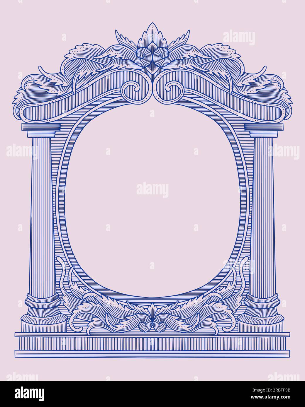 antique engraving frame, vector drawing vintage illustration Stock ...