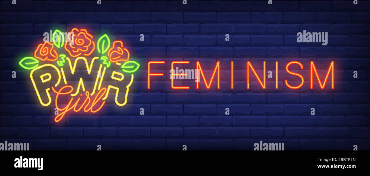 Feminism, girl PWR neon sign Stock Vector Image & Art - Alamy