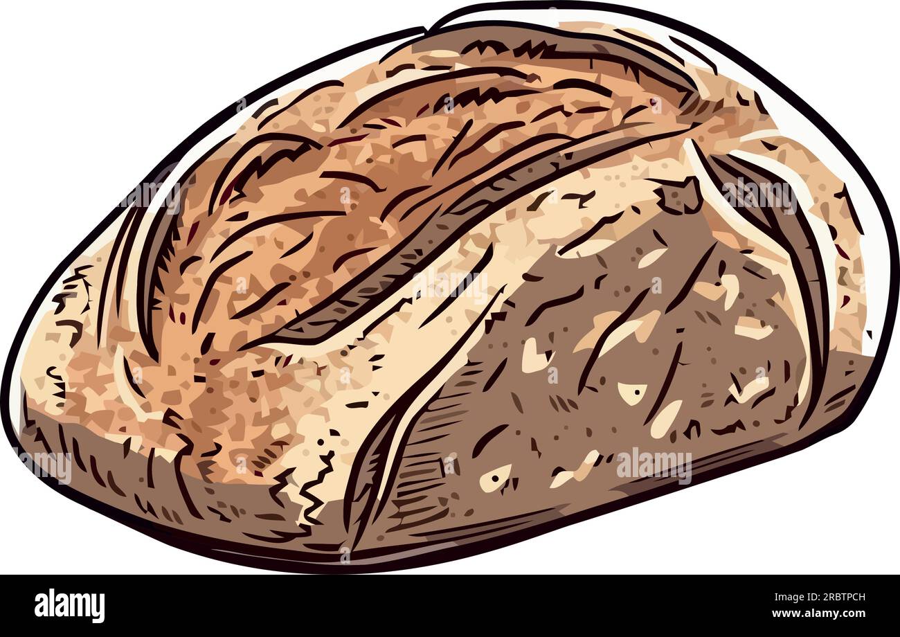 Organic bread sketch, gourmet meal symbol Stock Vector Image & Art - Alamy