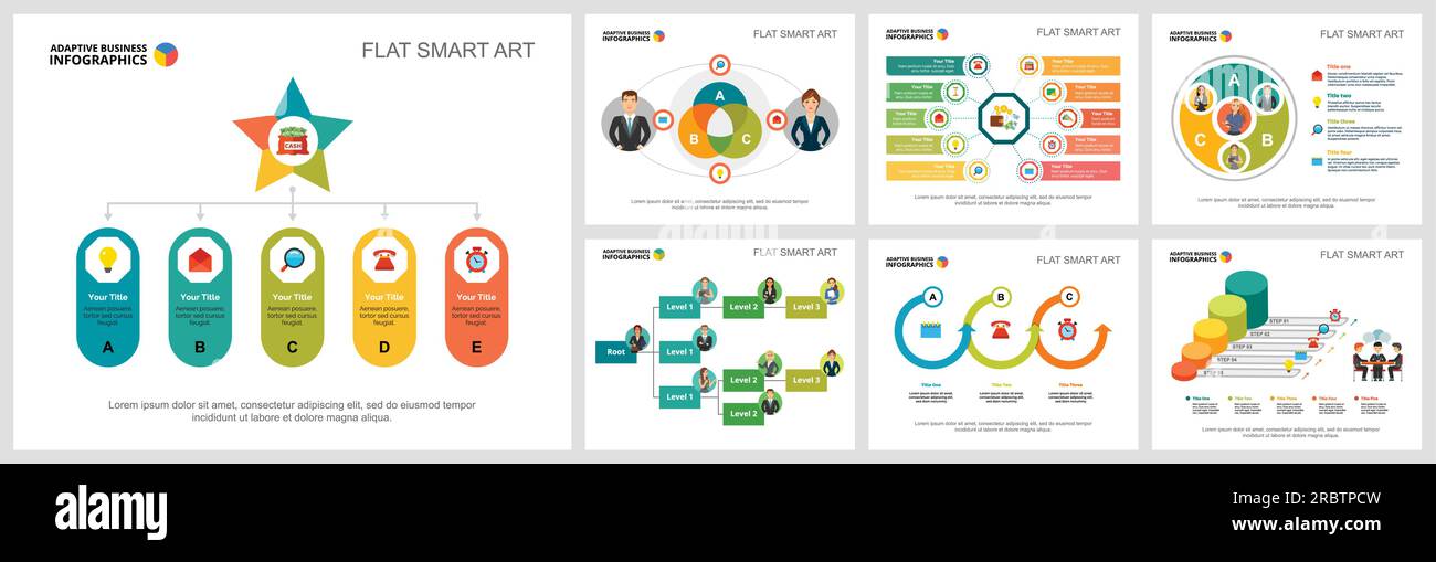 Colorful training or finance concept infographic charts set Stock ...