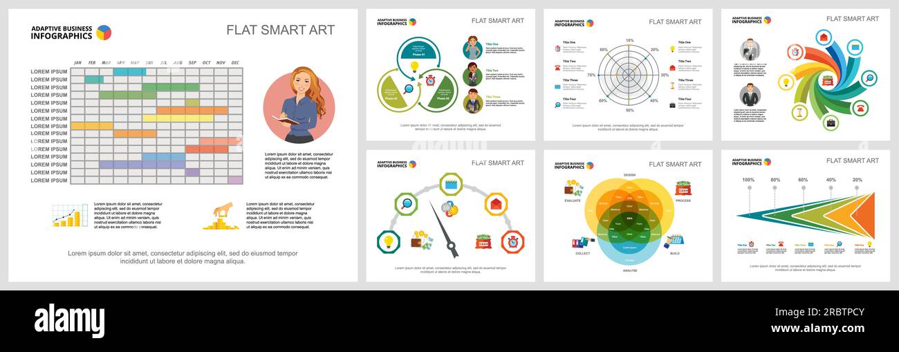 Colorful consulting or planning concept infographic charts set Stock ...