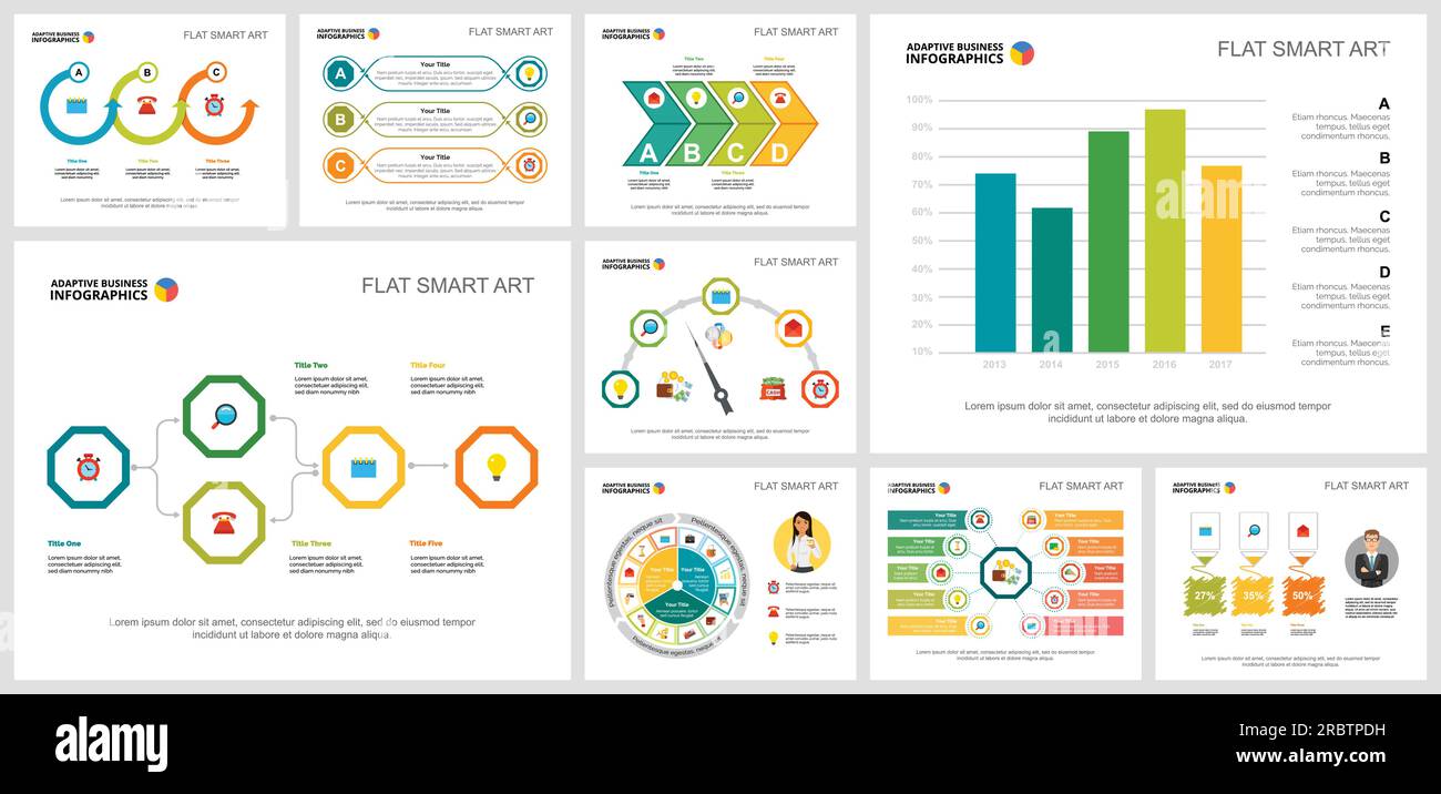 Colorful analysis or banking concept infographic charts set Stock ...