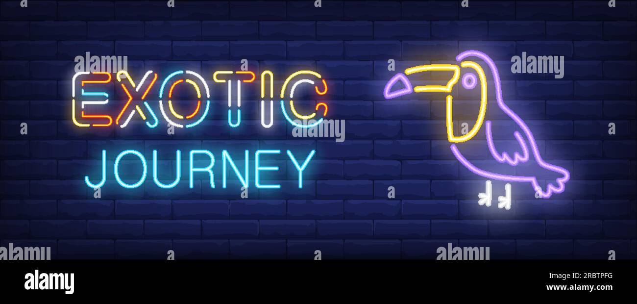 Exotic journey neon sign Stock Vector Image & Art - Alamy