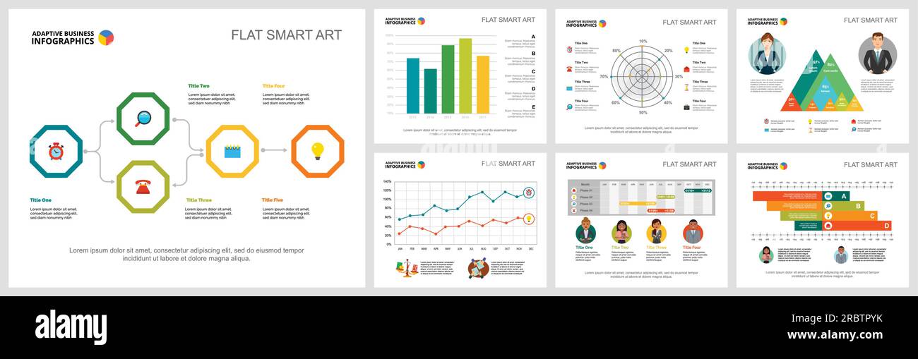 Colorful diagrams set for presentation slide templates Stock Vector ...