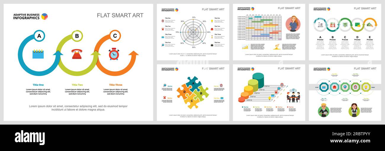 Colorful partnership or planning concept infographic charts set Stock ...