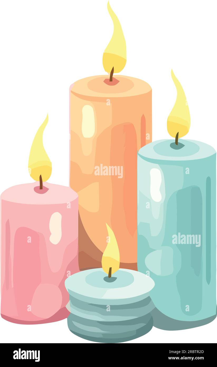 Burning candles illustration Stock Vector Image & Art - Alamy