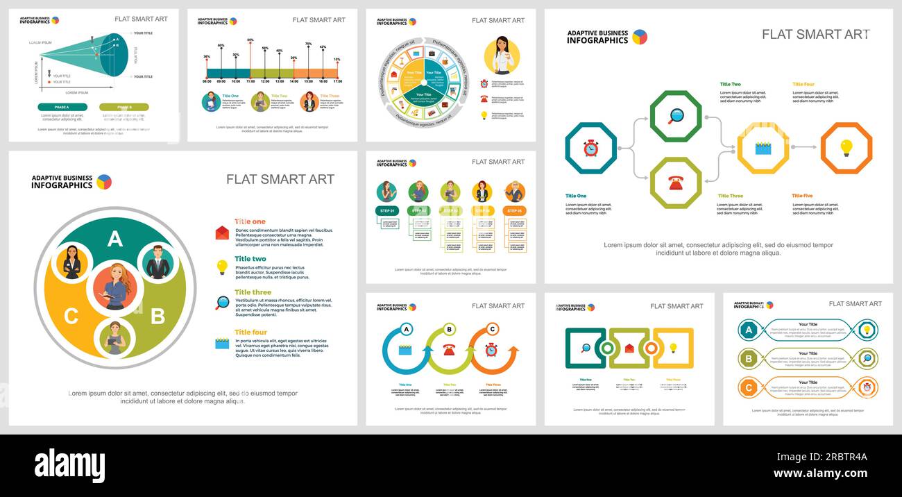 Colorful management or consulting concept infographic charts set Stock ...