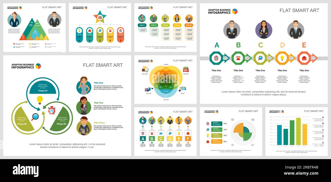 Colorful statistics or analysis concept infographic charts set Stock ...