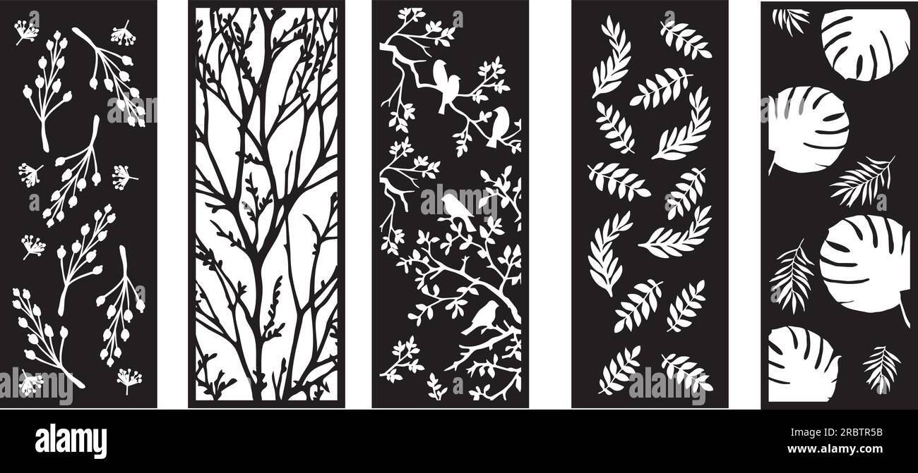 Laser cut leafs panel. room divider screens, paper craft, card ...