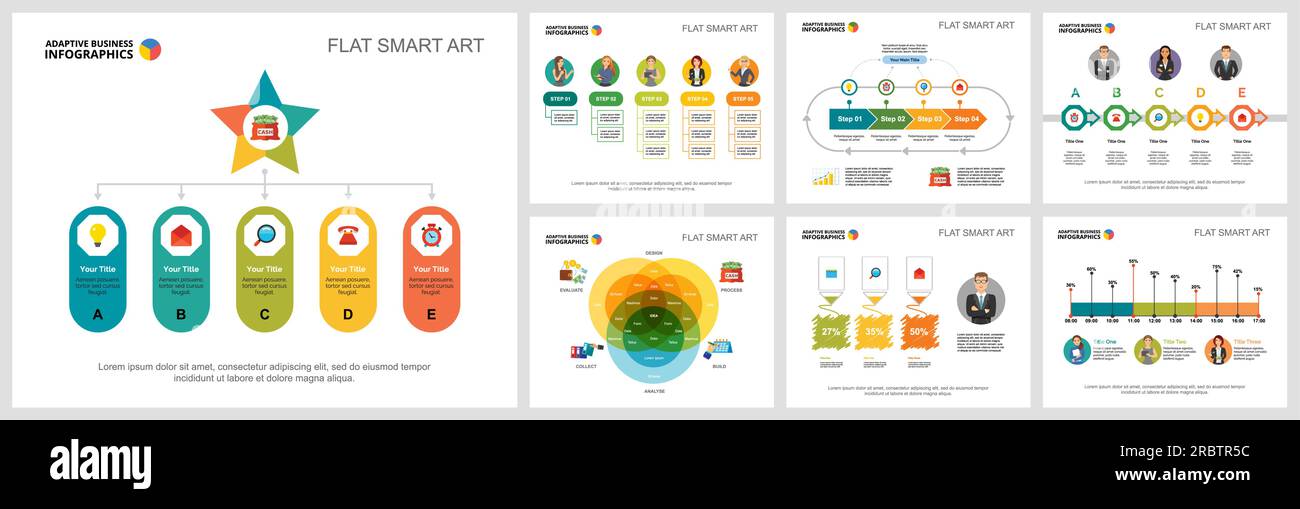Colorful statistics or analysis concept infographic charts set Stock ...