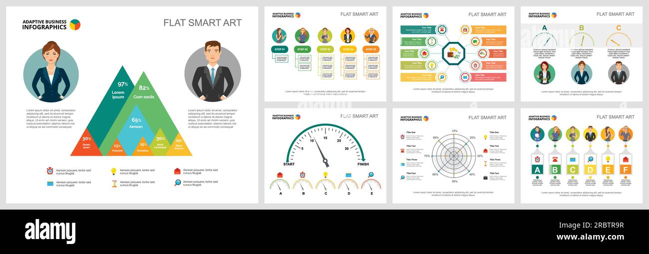 Colorful statistics or banking concept infographic charts set Stock ...
