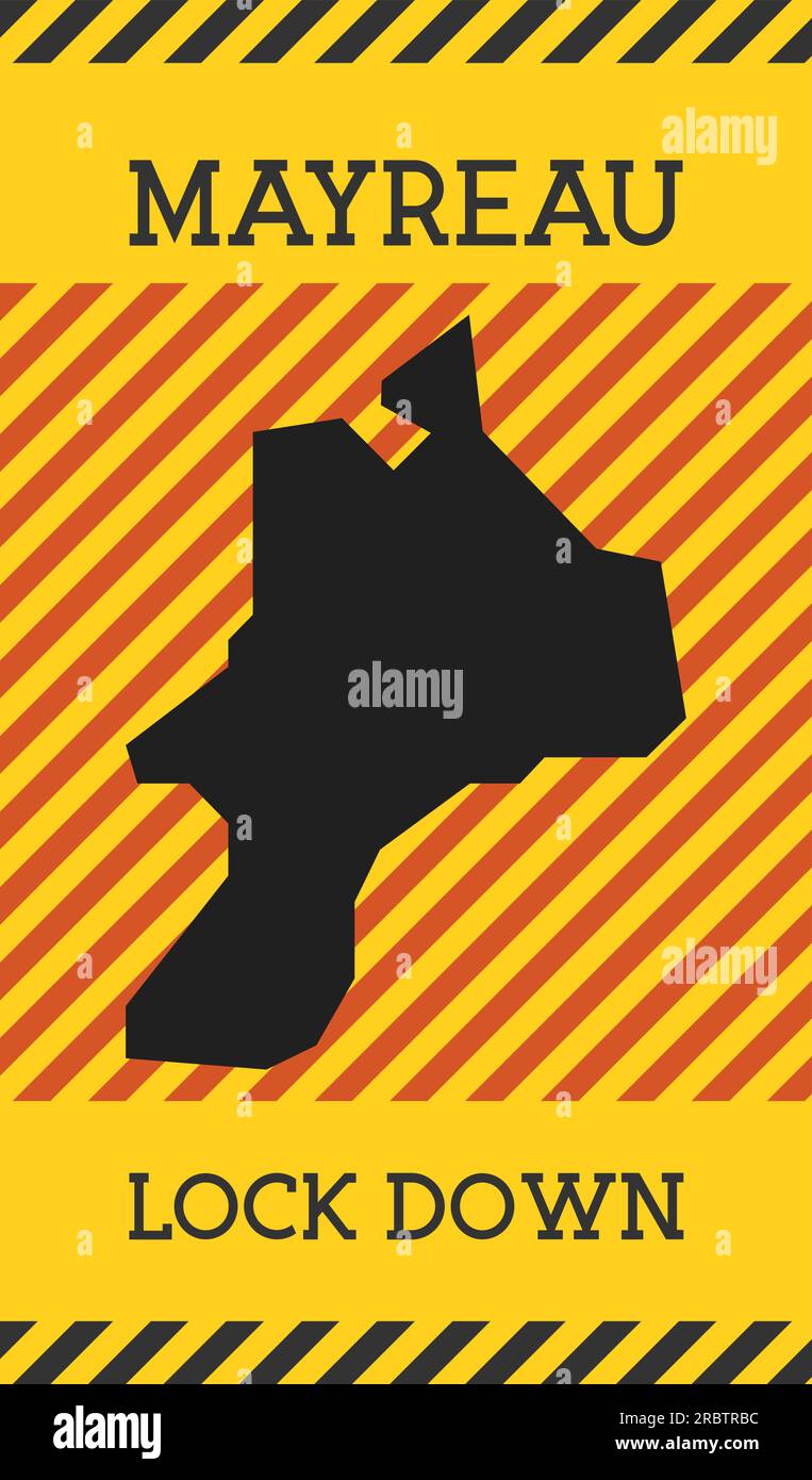 Mayreau Lock Down Sign. Yellow island pandemic danger icon. Vector ...