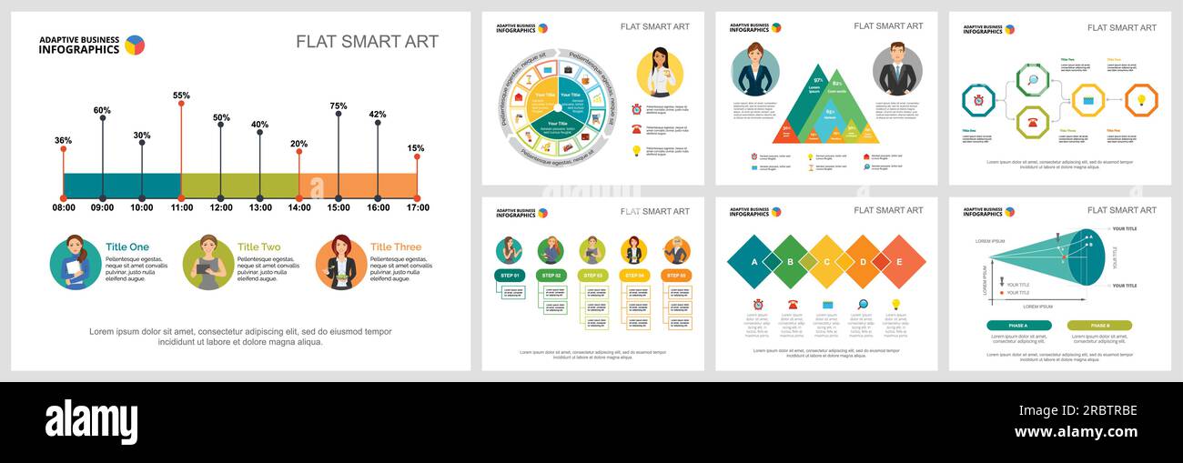 Colorful management or consulting concept infographic charts set Stock ...