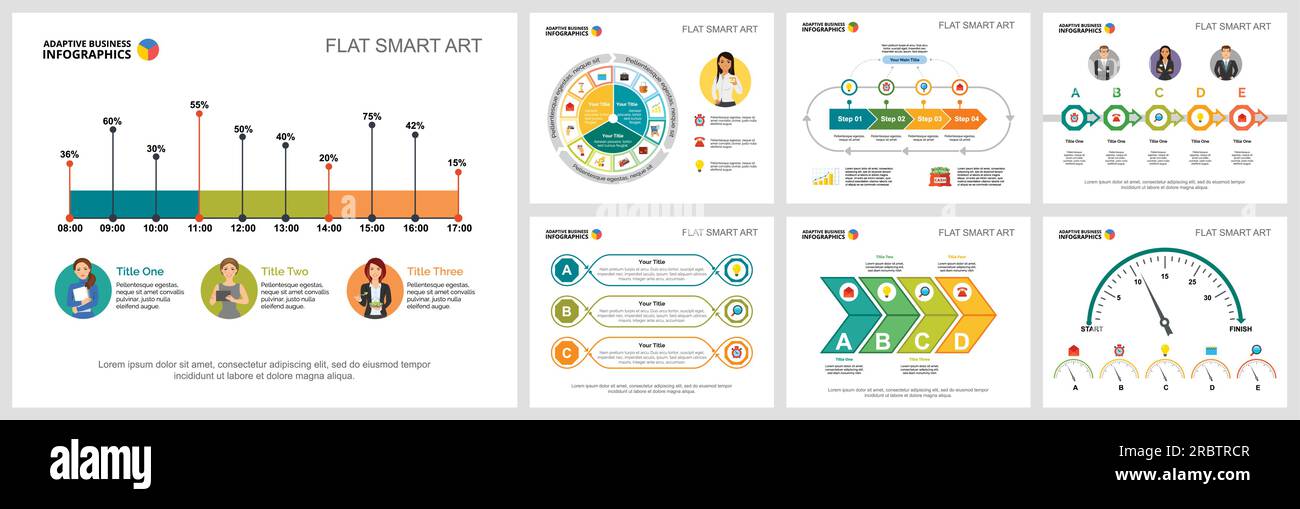 Colorful research or training concept infographic charts set Stock ...