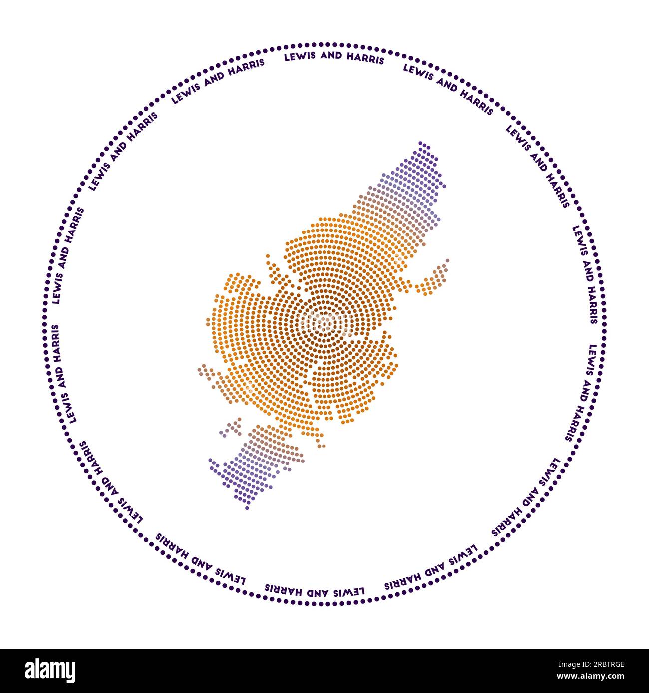 Lewis and Harris round logo. Digital style shape of Lewis and Harris in ...