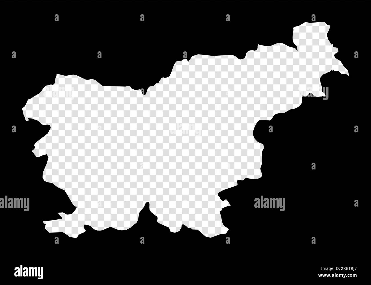 Stencil map of Slovenia. Simple and minimal transparent map of Slovenia ...