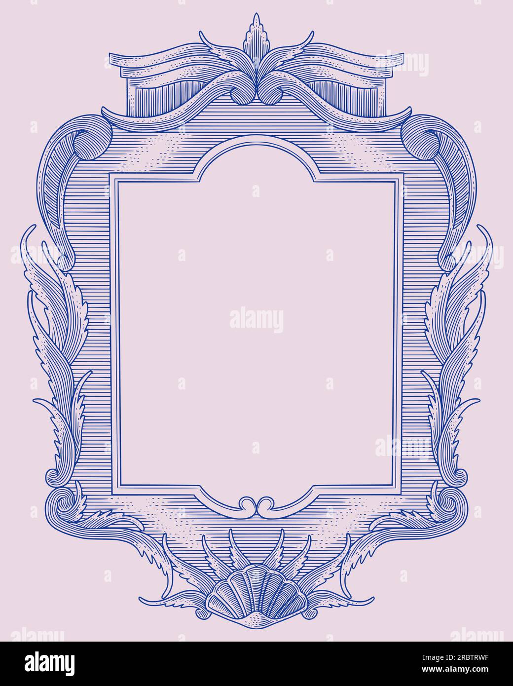 antique engraving frame, vector drawing vintage illustration Stock ...