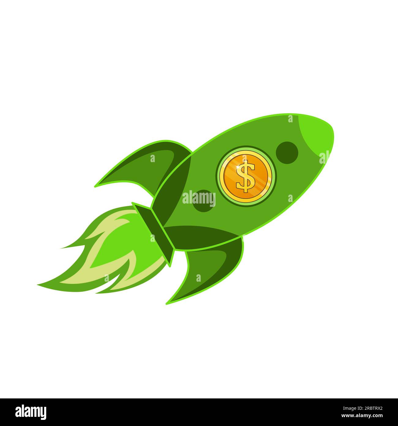Rocket with dollar sign symbolizing speed of money transaction ...