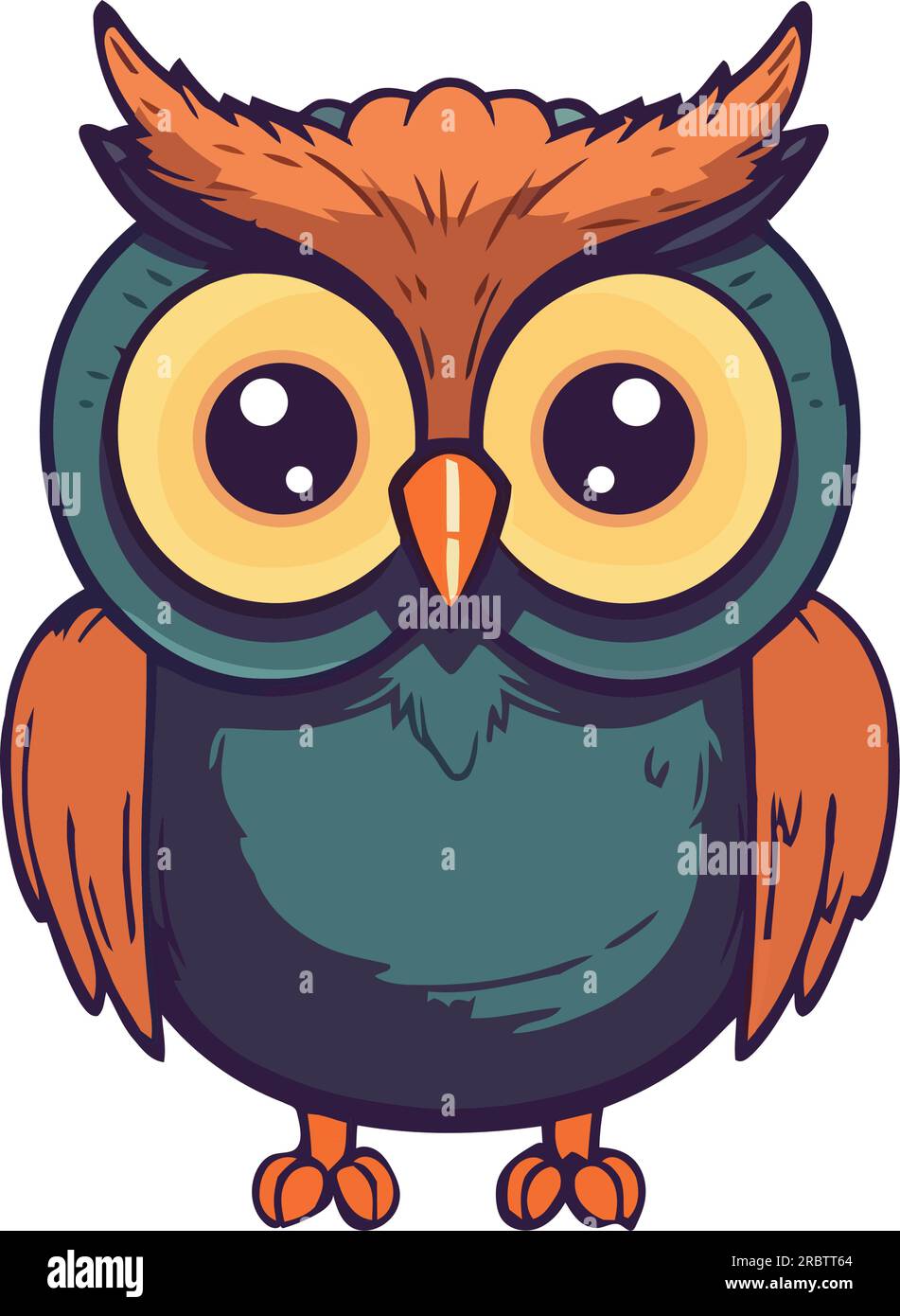 Cute cartoon owl flying with cheerful humor Stock Vector Image & Art ...